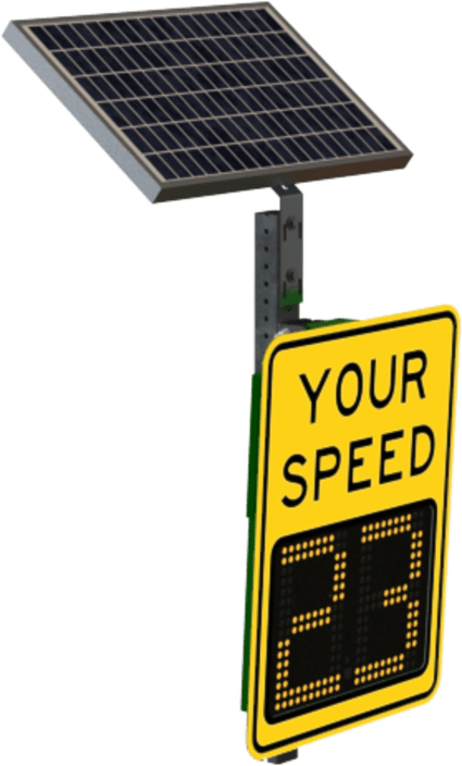 12" Radar Speed Value Sign - White, 60W Solar System | Trafficalm